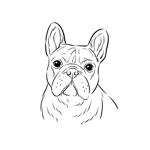 Custom Dog Outline, Dog Portrait INK, Pet Tattoo Commission, Line Art ...