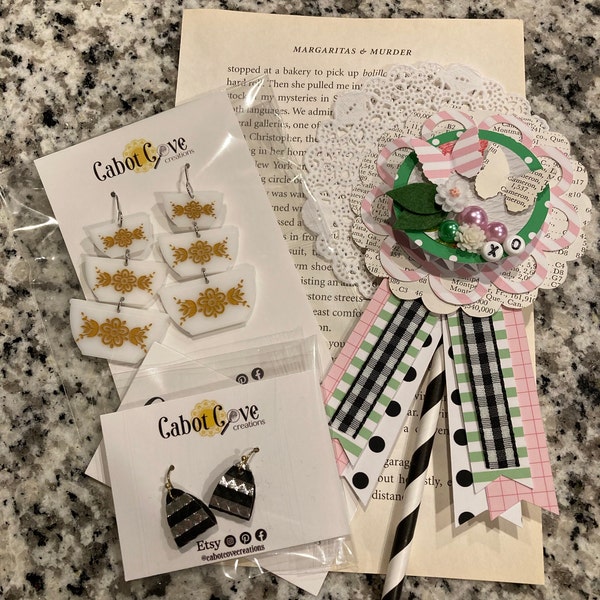 Pyrex Butterfly Gold Stacking Bowl Acrylic Earrings in White & Mustard ...