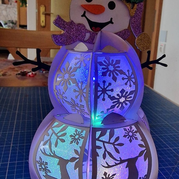 Snowman Family Lantern Template, DIY Lantern Christmas Ornaments, Paper ...