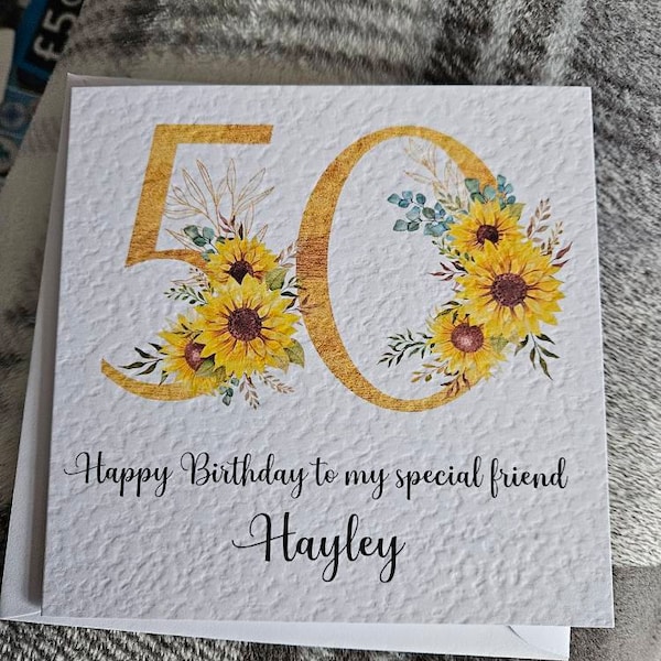 Personalised Birth Flower Card, Customised With Name Stem, Meaningful ...