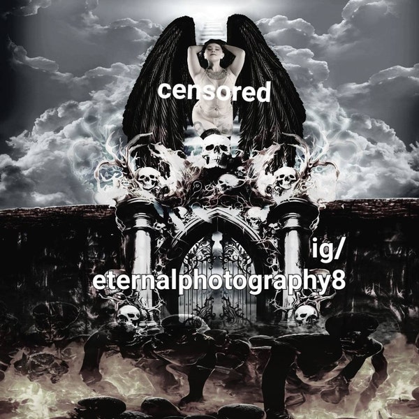 Watercolor Satanic Gates Clipart, Printable Hell Gate Png, Hell Clipart ...