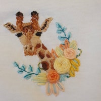 Buy Giraffe Beginner Hand Embroidery Pattern, DIY Animal Hoop Art ...