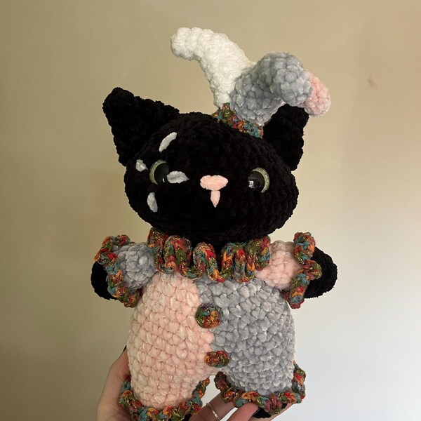Crochet Jester Kitty and Bunny Pattern. Crochet Jester Bunny. Crochet ...