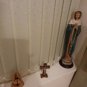 Our Lady of Fatima Pearl Beads Catholic Rosary Soil Relic & | Etsy