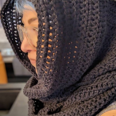 CROCHET PATTERN Witchy Hooded Infinity Scarf oversized Pointed Hood - Etsy