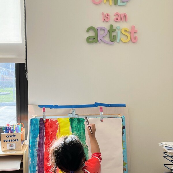 Every Child is an Artist, Picasso Quotes, Wooden Letters, Best Gift ...