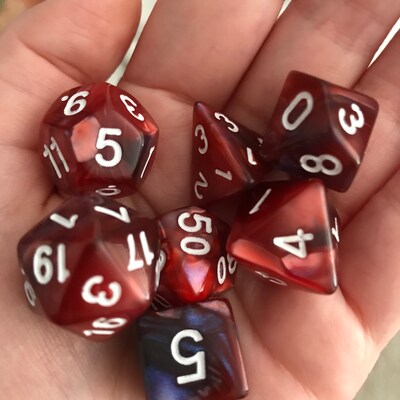 Dnd Dice Set / Rogue Dagger in Red / Tabletop RPG Polyhedral Dice, D&D ...