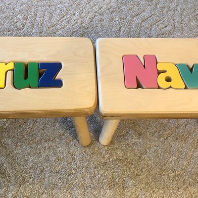 Personalized Wooden Puzzle Step Stool - Etsy