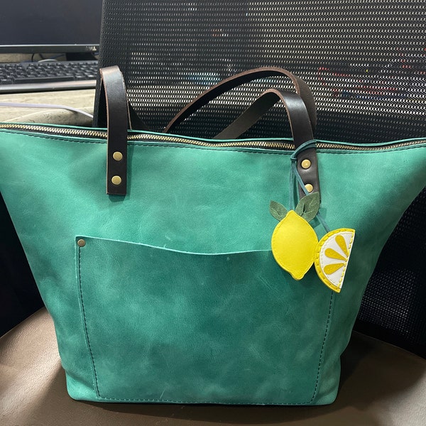 Lemon Handbag Charm Kawaii Keychain Leather Handbag Decor Farmers ...