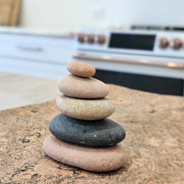 Shelf Decor Objects Aesthetic, Spa Bathroom Decor, Cairn Stones, Boho ...