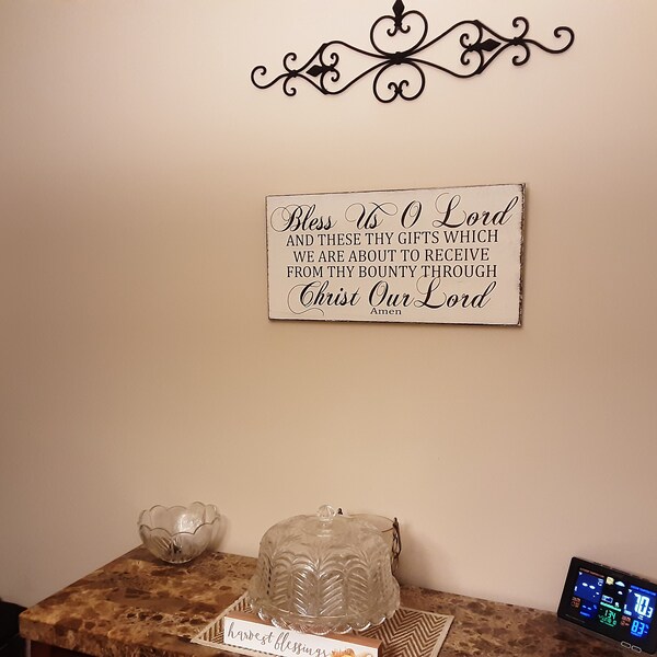 Kitchen Sign - Dining Room Sign - Bless Us O Lord - Catholic Prayer ...