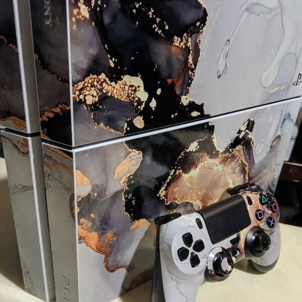 PS5 Skin Gold Ps4 Skin Ink Ps4 Skin Black Ps4 Skin Marble PS5 Slim ...