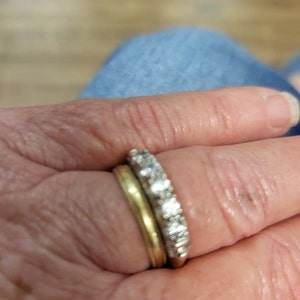 Antique Art Deco Wedding Band, Old Mine Stacking Band, Five Stone ...