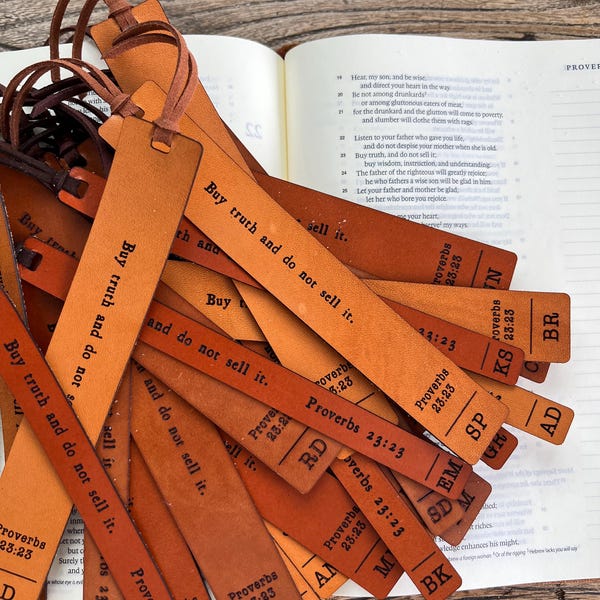 Leather Bible Bookmark Personalized Christian Gifts for Men Husband ...