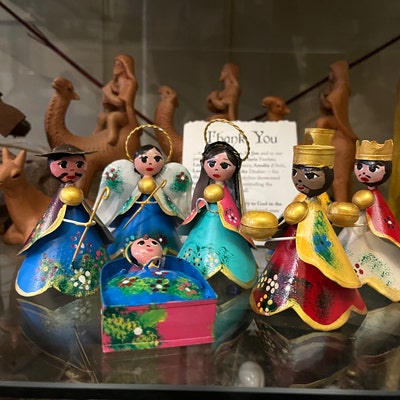 TIN NATIVITY Set, Folds FLAT Traditional Mexican Nativity, Mexican ...