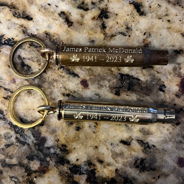 Veteran Memorial Engraved Key Chain - Made With Casings Fired at Your ...