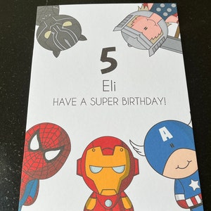 Superhero Personalised Birthday Card Boys Birthday Card - Etsy