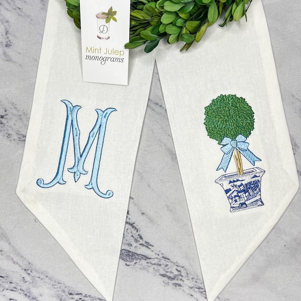 Chinoiserie Topiary Embroidery - Blue Willow - Machine Embroidery File ...