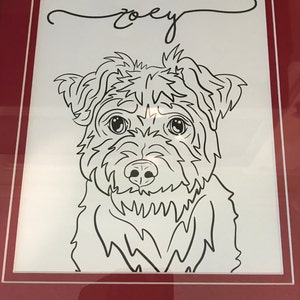 Lilly Inspired Pet Name Line Drawing Portrait - Etsy