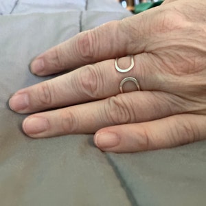 Open Ring, Minimalist Ring, Modern Ring, Double Line Ring, Simple Ring ...