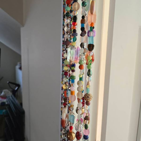 72" Beaded Curtain Strand: Glass Gemstone Bohemian Decor - Etsy