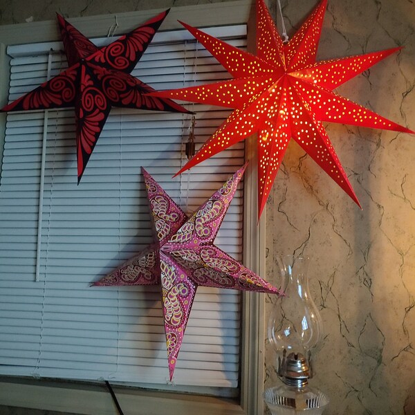 Paper Star Lanterns, Christmas Lights, Holiday Decorations, Home ...