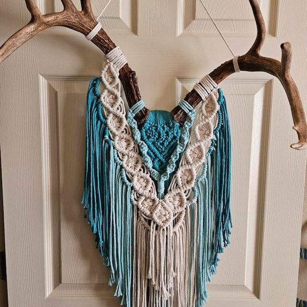 Macrame Antler Tutorial Pattern Wall Hanging, Digital Download, Witchy ...