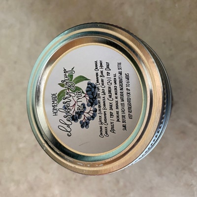 Custom Elderberry Syrup Labels, Printed Elderberry Syrup Stickers ...