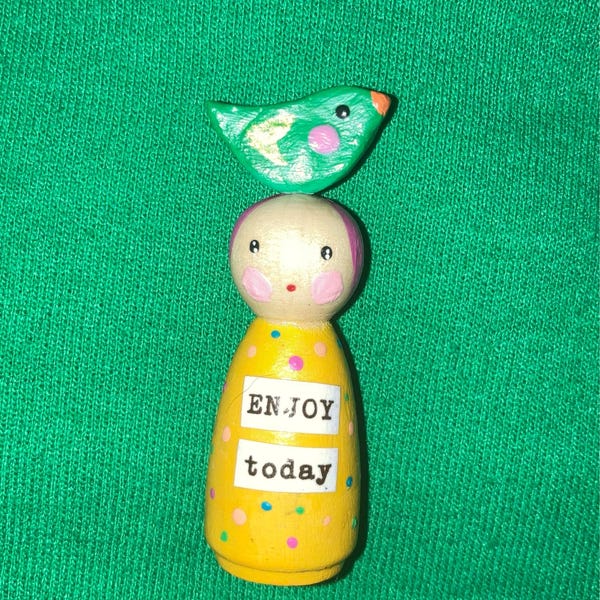 Be the Sunshine Gift, Sunflower Peg Doll, Motivational Desk Buddy, Cute ...