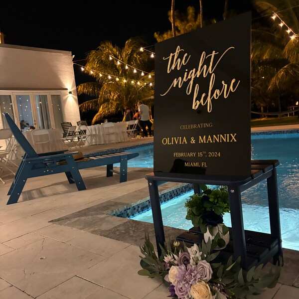 The Night Before 3D Welcome Sign | Rehearsal Dinner Acrylic Welcome ...