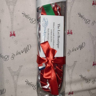 Graduation Lei the Maroon White Silver Lei Handmade Double - Etsy