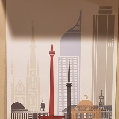 Pune Skyline Poster Fine Art Print Landmarks Skyline Poster Gift ...