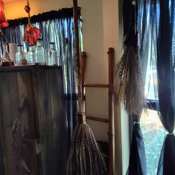 Whisk Broom Brown Mixed Hand Broom, Functional Art, Rustic Hand Broom ...