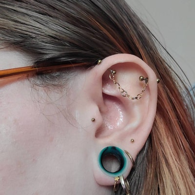 Helix Chain Ear Piercing Chain Helix to Lobe Chain - Etsy UK