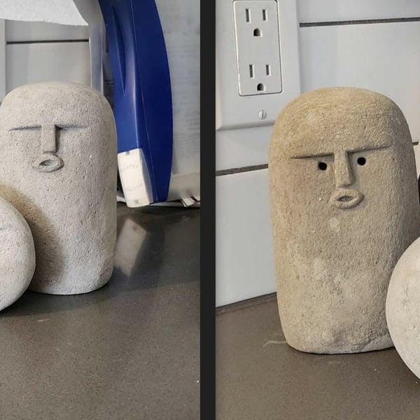 Funny Stone , Stone Face Figurine, Meme Funny Stone, Stone Carving Face ...