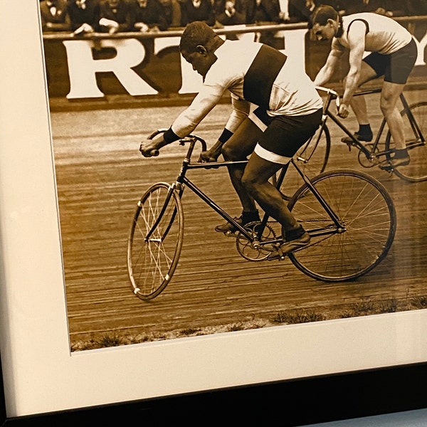 Major Taylor & Hourlier Vintage Cycling Art Print: 1909 Paris Race (8.5 ...