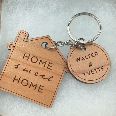 Personalized New Home Keychain, Home Sweet Home, Home Key Chain ...
