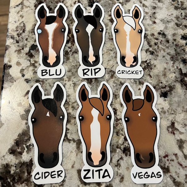 Custom Horse Sticker With Name, Horse Stickers, Gift for Equestrian ...