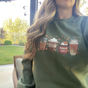 Fall Coffee Sweatshirt, Fall Sweater, Pumpkin Spice Sweatshirt, Cute ...
