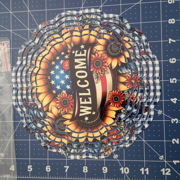 Welcome Wind Spinner Designs, Wind Spinner PNG, Patriotic Flag Summer ...