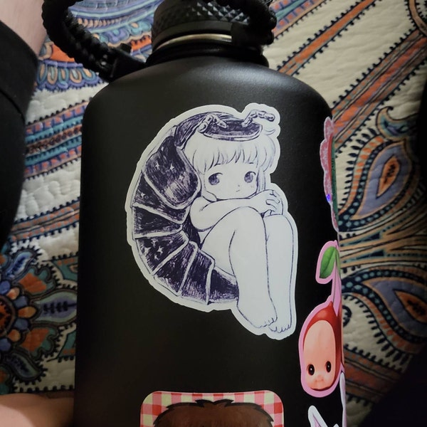 Bug in a Ball Sticker | Creepy Cute Isopod Girl Art on Waterproof Vinyl ...