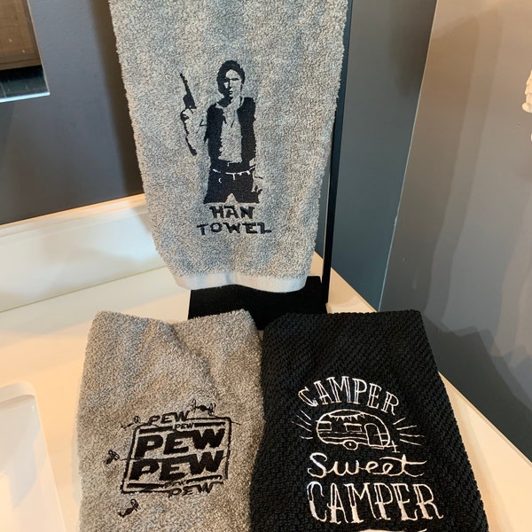 Star Wars Towel, Star Wars Gift, Wash Your Hans Towel, Embroidered ...