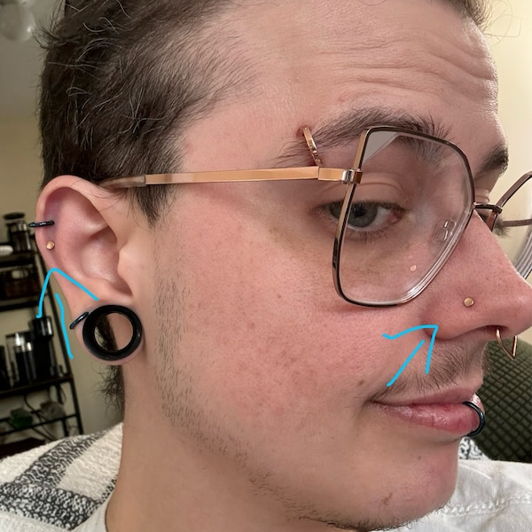 Small Flat Disc Circle Labret Stud 16G, 18G, 20G Flatback Threadless ...