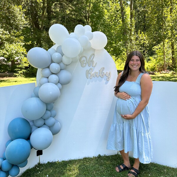 Pacific Balloon Garland Kit With Shades of Blue Slate Blue Dusty Sand ...