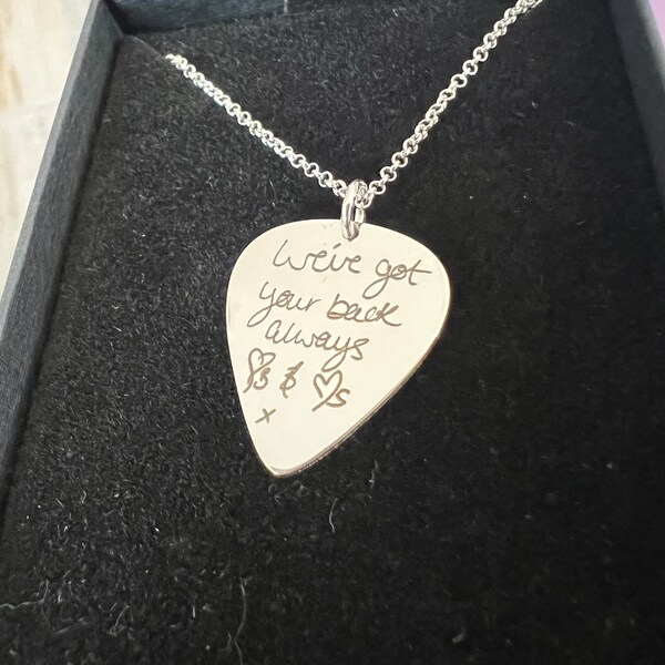Personalised Handwriting Plectrum Necklace • Personalised Gift ...