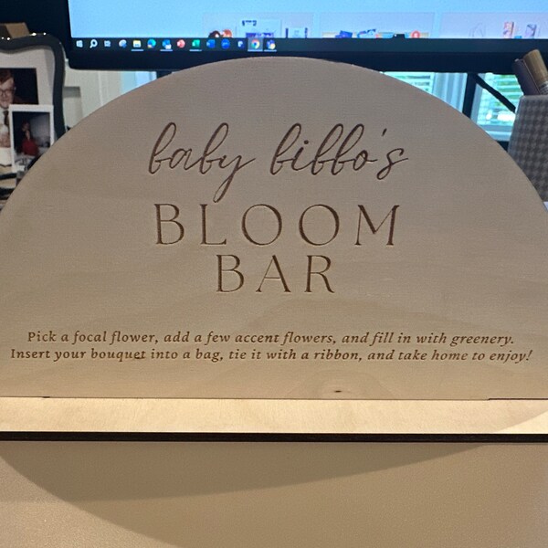 Wooden Buffet Food Name Sign, Bloom Bar Sign, Shower Food Labels ...