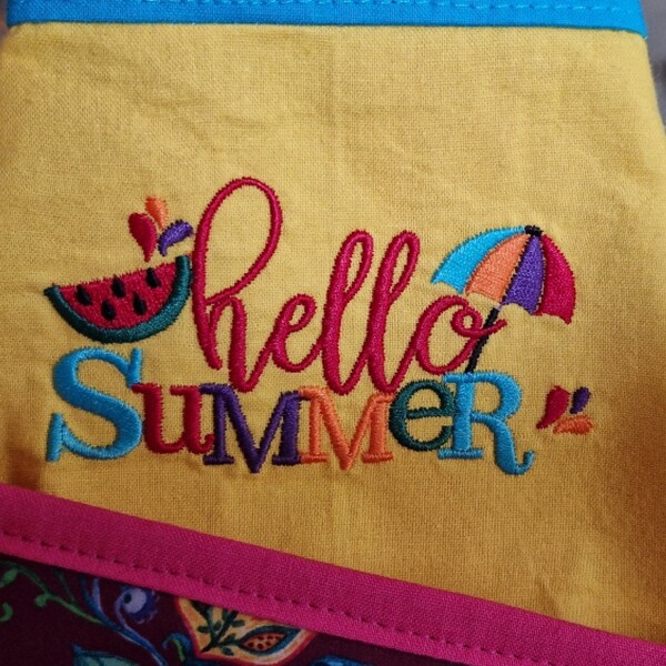 Hello Summer Embroidery Design, 4 Sizes, Instant Download - Etsy