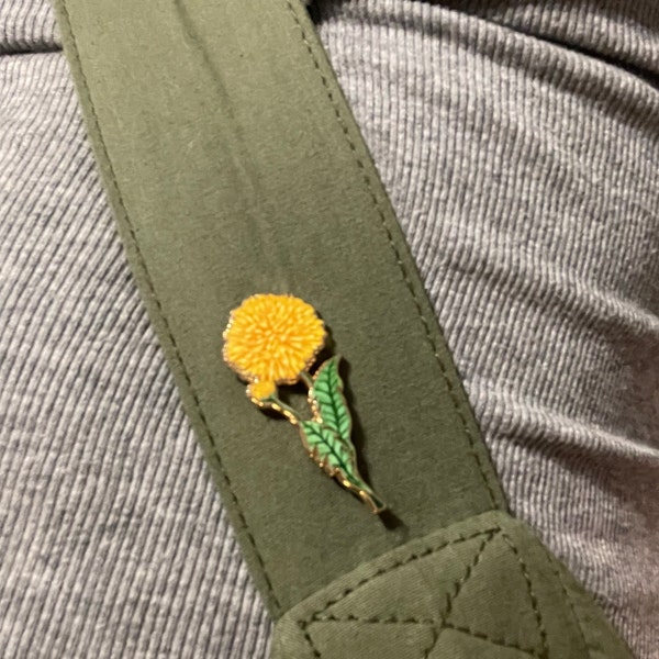 Dandelion Floral Enamel Pin, Yellow Flower Accessory, Nature Lover ...