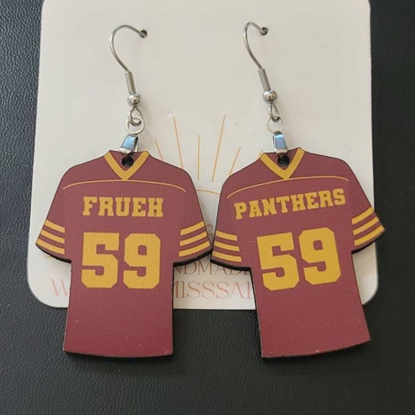 Football Jersey Earrings, Football Team Color Earrings, Game Day ...
