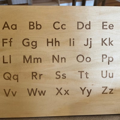 Wooden Alphabet Flash Cards set of Uppercase Letters on Sturdy Wood ...